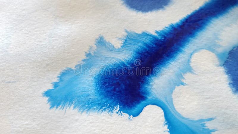 Blue Color Inks Spreading Out Over Wet Paper Background. Stock Footage ...