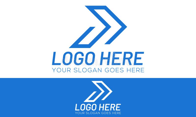 Blue Color Line Art Fast Arrow Logo Design Stock Vector - Illustration ...