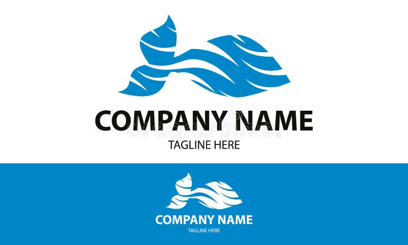 Blue Color Logo for Company Abstract Wave Fish Logo Design Stock Vector ...