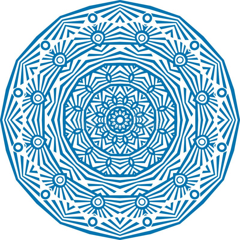 Blue Color Mandala Pattern.Floral Circular Pattern Design.Floral ...