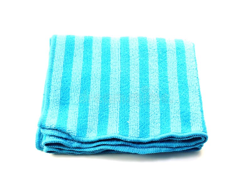 Blue Color Microfiber Fabric on White Background Stock Photo - Image of ...