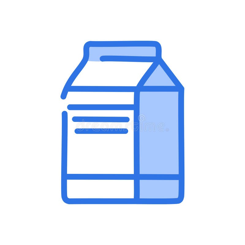 Blue Color Milk Carton Color Icon Vector Illustration Stock Vector ...