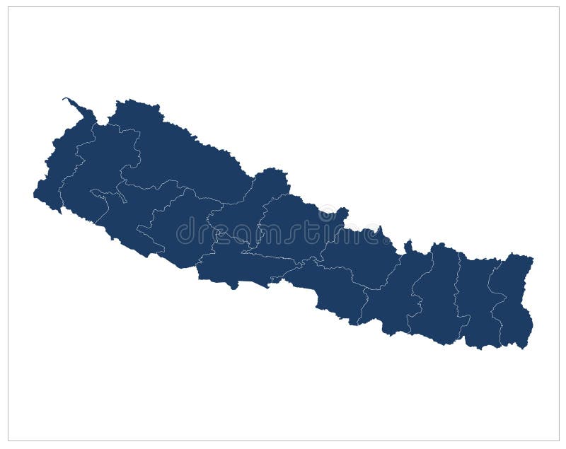 Blue Color New Nepal Map Illustration Stock Illustration - Illustration ...