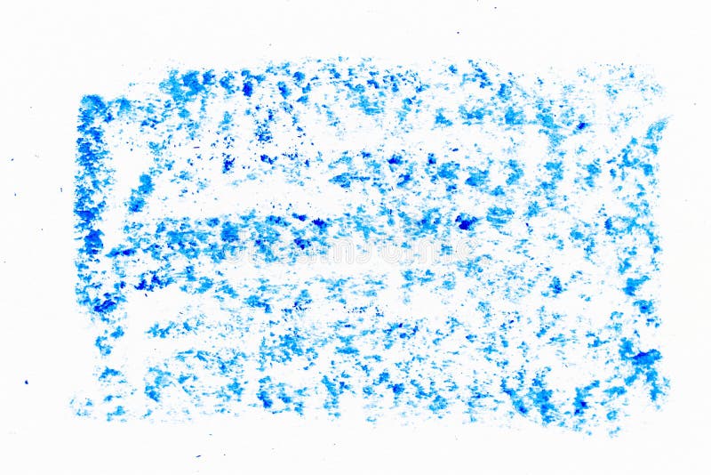 Blue Oil Pastel Drawing in Rectangle or Square Shape on White Paper ...