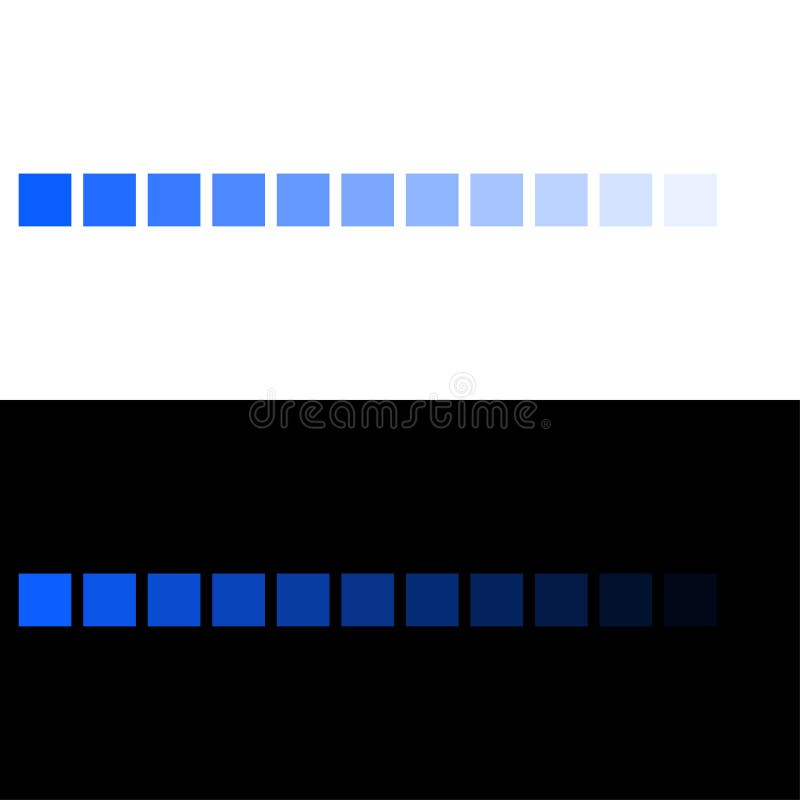 Blue Color Palette Fading into Transparency. Blue Color Spectrum Stock ...