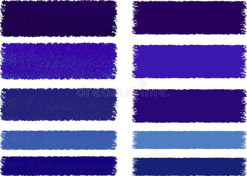 Blue Color Palette Highlighter Brush Stroke Set Vector Stock Vector ...