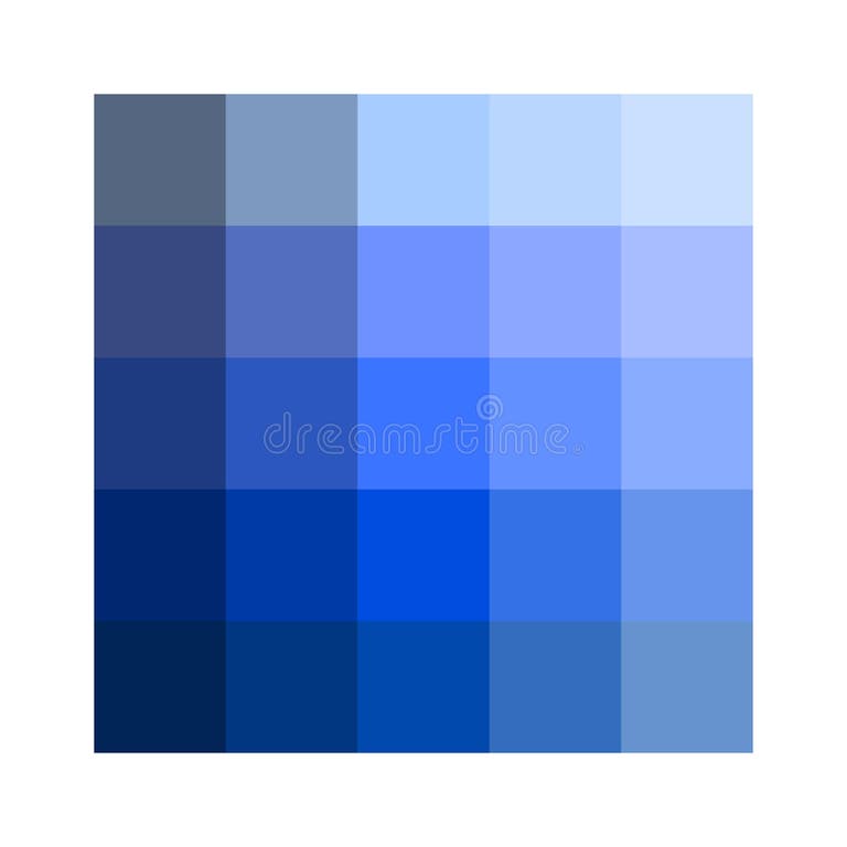 Blue Color Palette. Square Tile Pattern. Cold Tone Harmony. Vector ...
