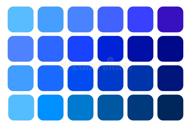 Blue Color Palette. Various Shades. Gradient Squares. Vector Graphic ...