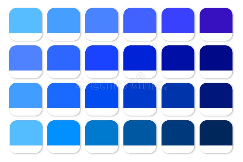 Blue Color Palette. Various Shades of Blue. Gradient Swatches. Vector ...