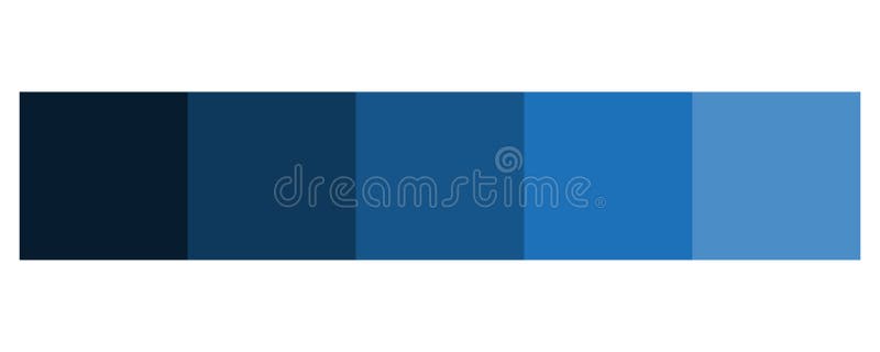 Blue Color Palette. Various Shades Tones. Vector Swatch Collection ...