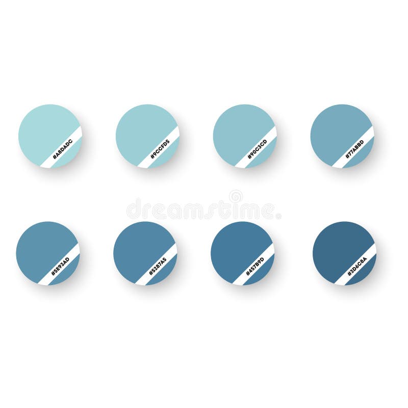 Blue Color Palette Vector Illustration Stock Vector - Illustration of ...