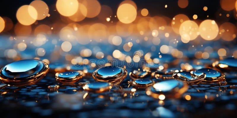 Blue Color Particles Pattern Glitter Selective Focused Background Stock ...