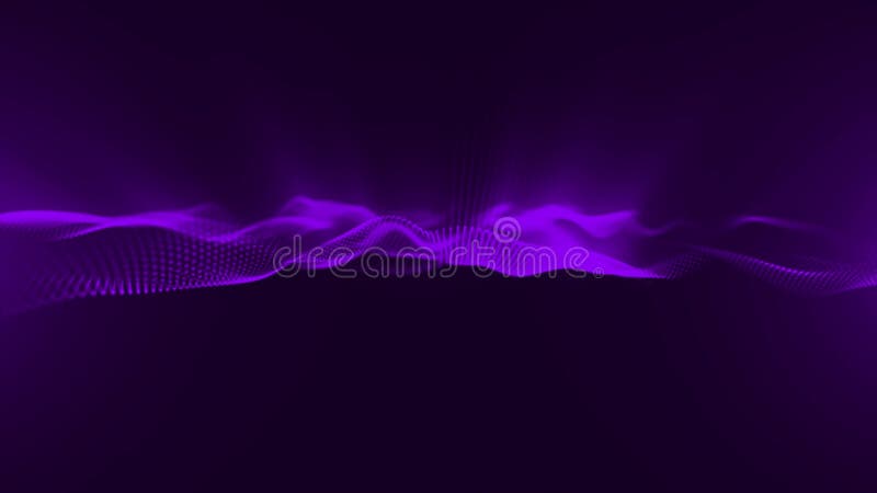 Blue Color Particles Wave Cyber Technology Background . Abstract ...