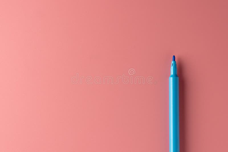 Blue Crayon Pencil On Blue Paper Background. Stock Photo - Image of ...
