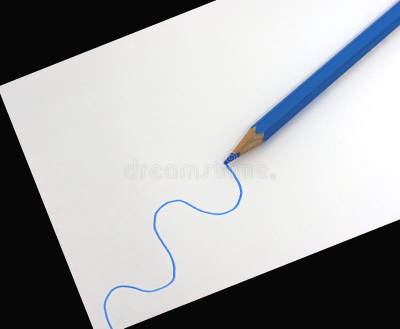 Blue color pencil stock image. Image of artistic, paper - 664309
