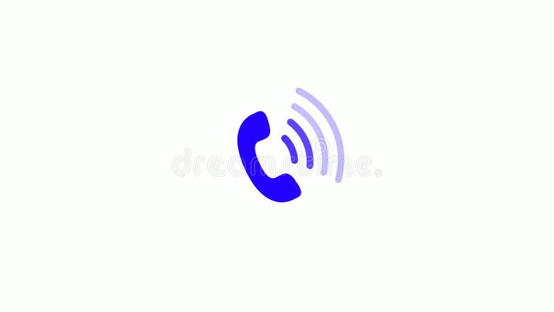 Blue Color Phone Calling Isolated on White Background Stock Footage ...