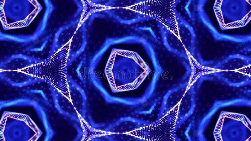 Blue Motion Design Background with Symmetrical Floral Pattern ...