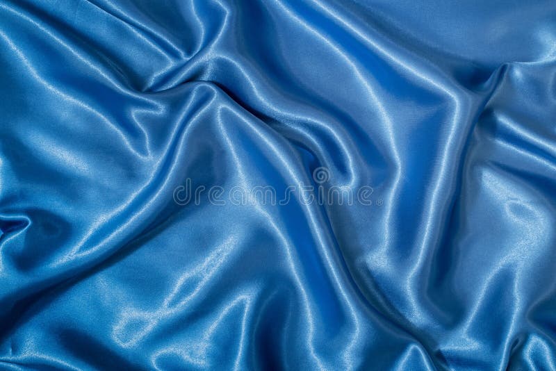 Blue color silk fabric stock photo. Image of curl, material - 178359968