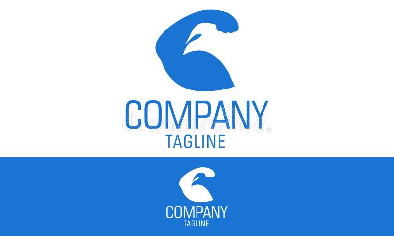 Blue Color Simple Hand Gym Logo Design Stock Illustration ...