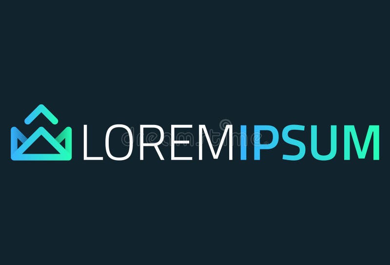 Blue Color Simple Line Art Mail Send Logo Design Stock Vector ...