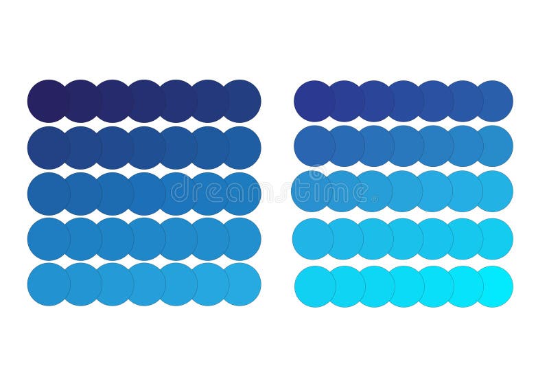 Blue Color Spectrum Circles. Vector Shade Gradient. Designer S Blue ...