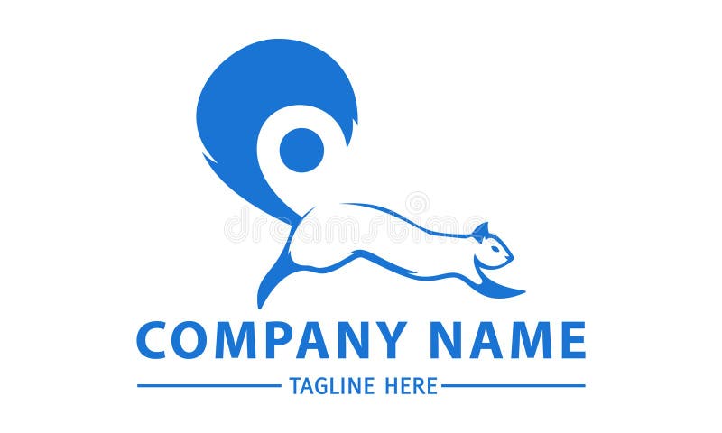 Blue Color Squirrel Logo Design Stock Vector - Illustration of concept ...