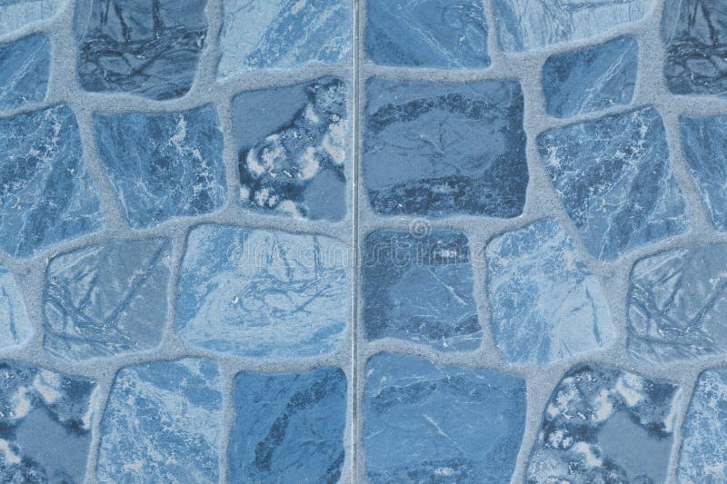 Blue Color Stone Mosaic Abstract Pattern Solid Rough Texture Floor ...