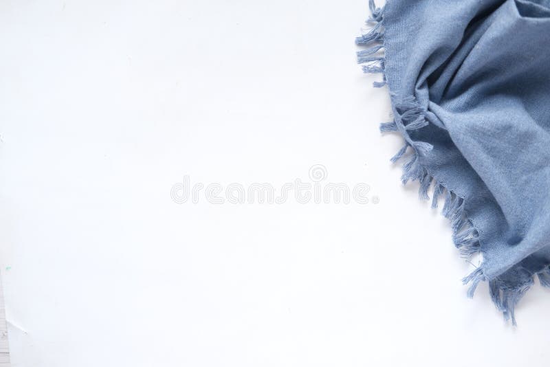 Blue Color Table Napkin on White Background Stock Photo - Image of ...