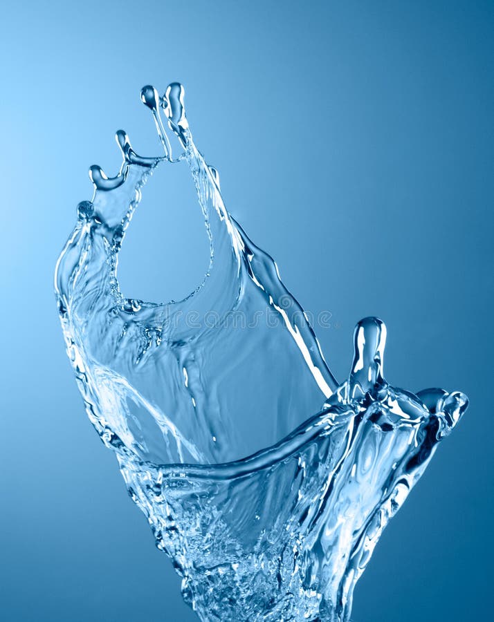 Blue Color Water Splash Isolated on Empty Background, Studio Photo ...