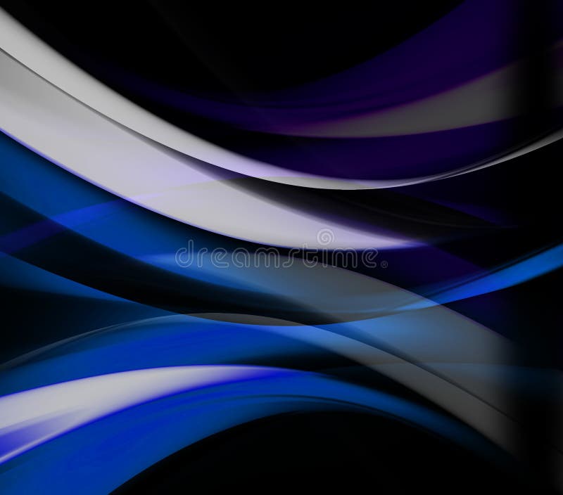 Blue Color Wave on Black Background Stock Illustration - Illustration ...