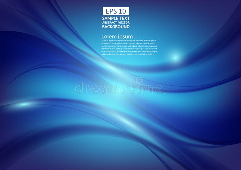 Blue Color Waves Abstract Background Design. Vector Illustration Stock ...