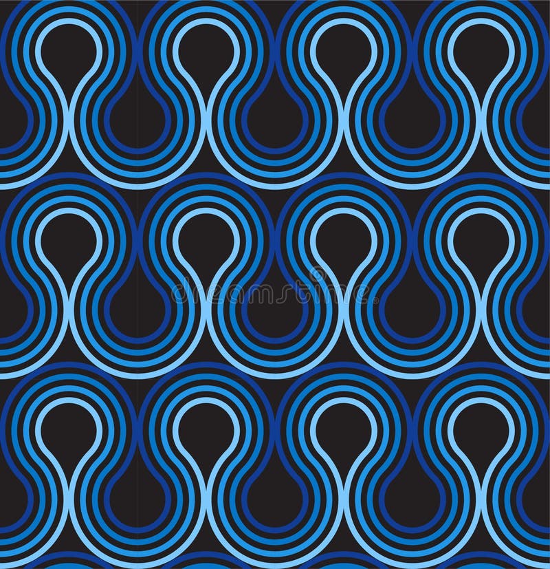 Blue Color Wavy Curve Linear Seamless Pattern Background Stock ...