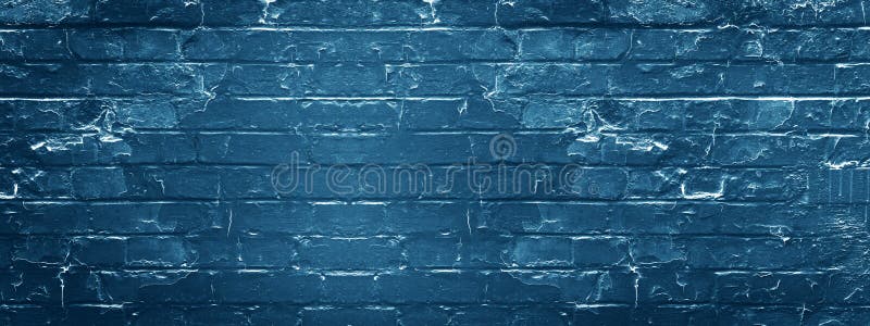 Blue Colored Abstract Colorful Damaged Rustic Brick Wall Brickwork ...