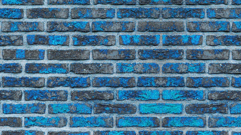 Blue Colored Abstract Colorful Damaged Rustic Brick Wall Brickwork ...