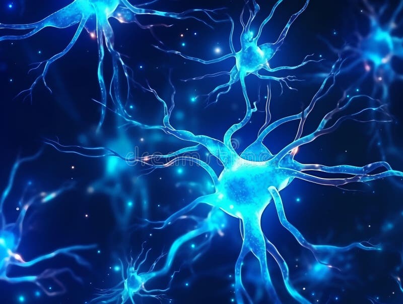 Colored Neurons Connected in a Network. Generative Ai Stock ...