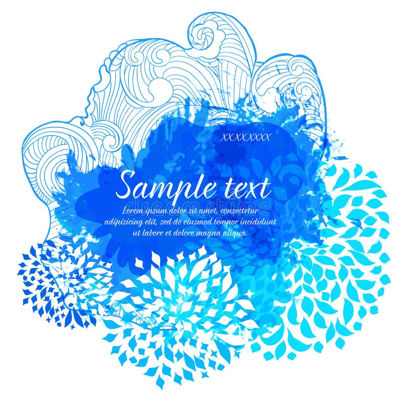 Blue Colored Abstract Splash Design for Text Message Stock Vector ...