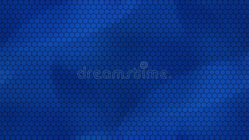 Blue Colored Background and Black Hexagonal Grid Design 3d-illustration ...
