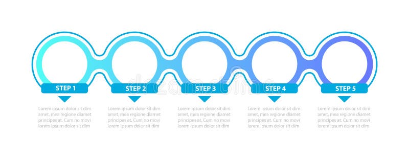 Blue Colored Circles Steps Vector Infographic Template Stock Vector ...