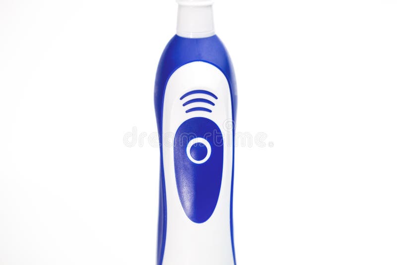 Blue Colored Electric Toothbrush Isolated on White Background Stock ...