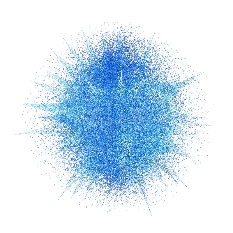 Blue Colored Particles Explosions on White Background Stock ...