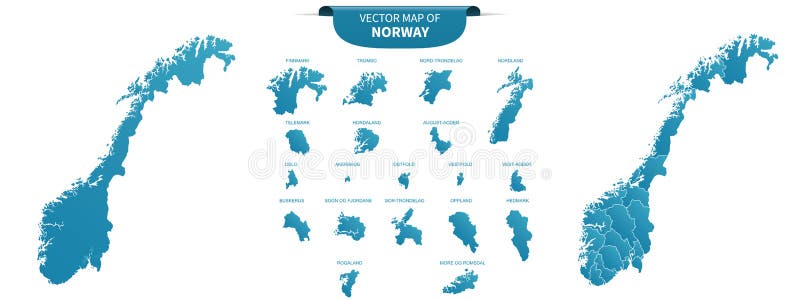 Political Map of Norway Isolated on Transparent Background Stock Vector ...