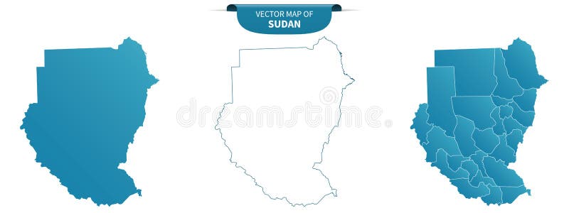 Political Map of Sudan Isolated on Transparent Background Stock Vector ...