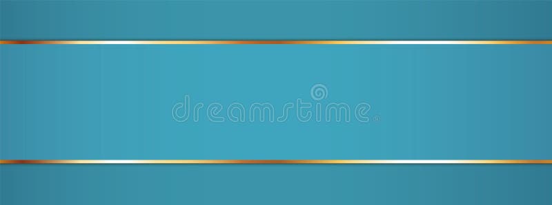 Blue Colored Ribbon Banner with Gold Frame on Blue Background Stock ...