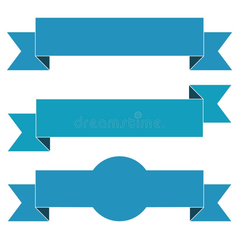 Blue Colored Ribbon Banners Stock Vector - Illustration of tape, sign ...