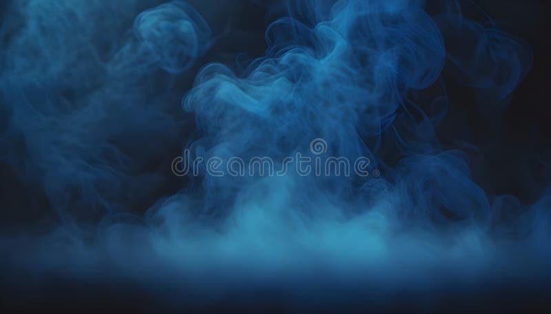 Blue Colored Smoke on a Black Background. Stock Illustration ...