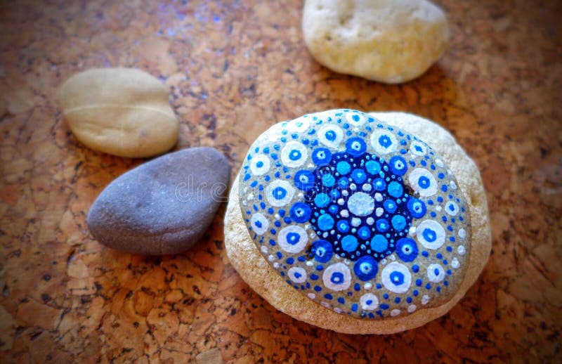 Blue colored stone stock image. Image of painted, stone - 75310025