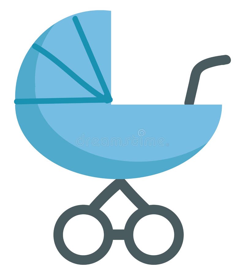 A Blue-colored Toy Pram Vector or Color Illustration Stock Vector ...