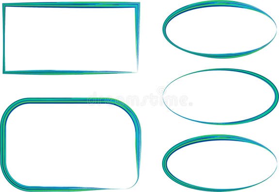 Blue Colorful Abstract Text Box Shapes Frames Set Stock Illustration ...