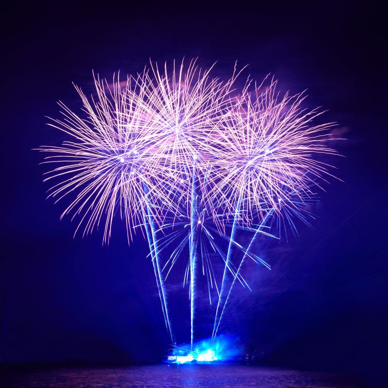 Blue colorful fireworks stock image. Image of bright - 39574169