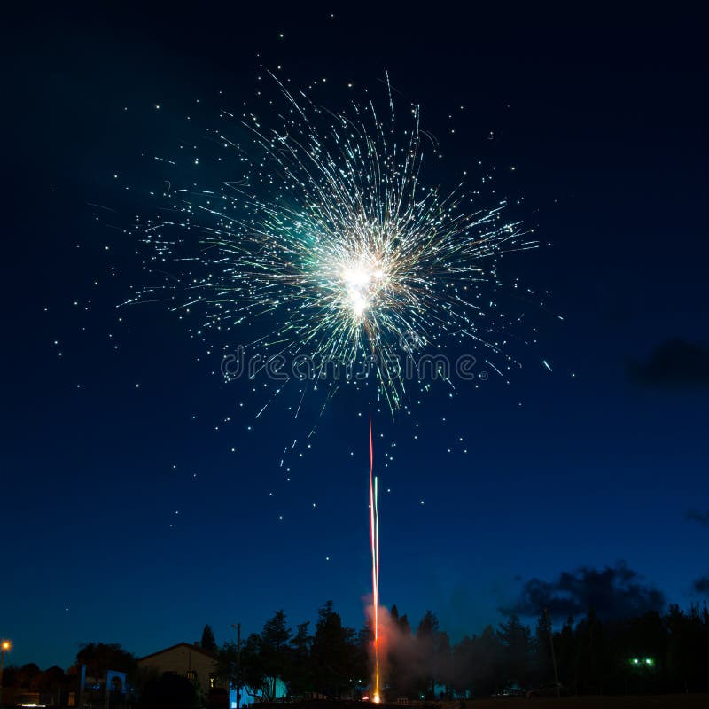 Blue colorful fireworks stock image. Image of bright - 39574169